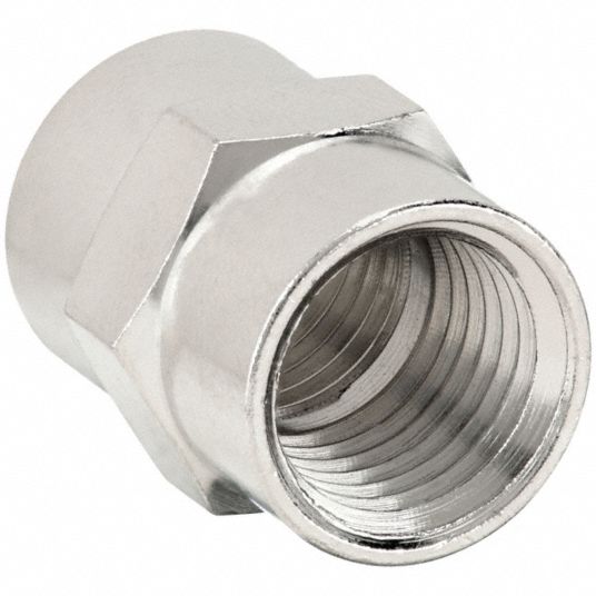 Chrome-Plated Brass, 1/8 in x 1/8 in Fitting Pipe Size, Coupling ...