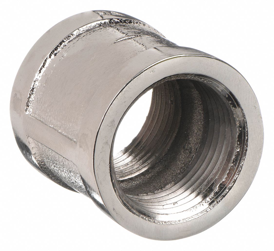 Chrome-Plated Brass, 1/2 in x 1/2 in Fitting Pipe Size, Coupling ...
