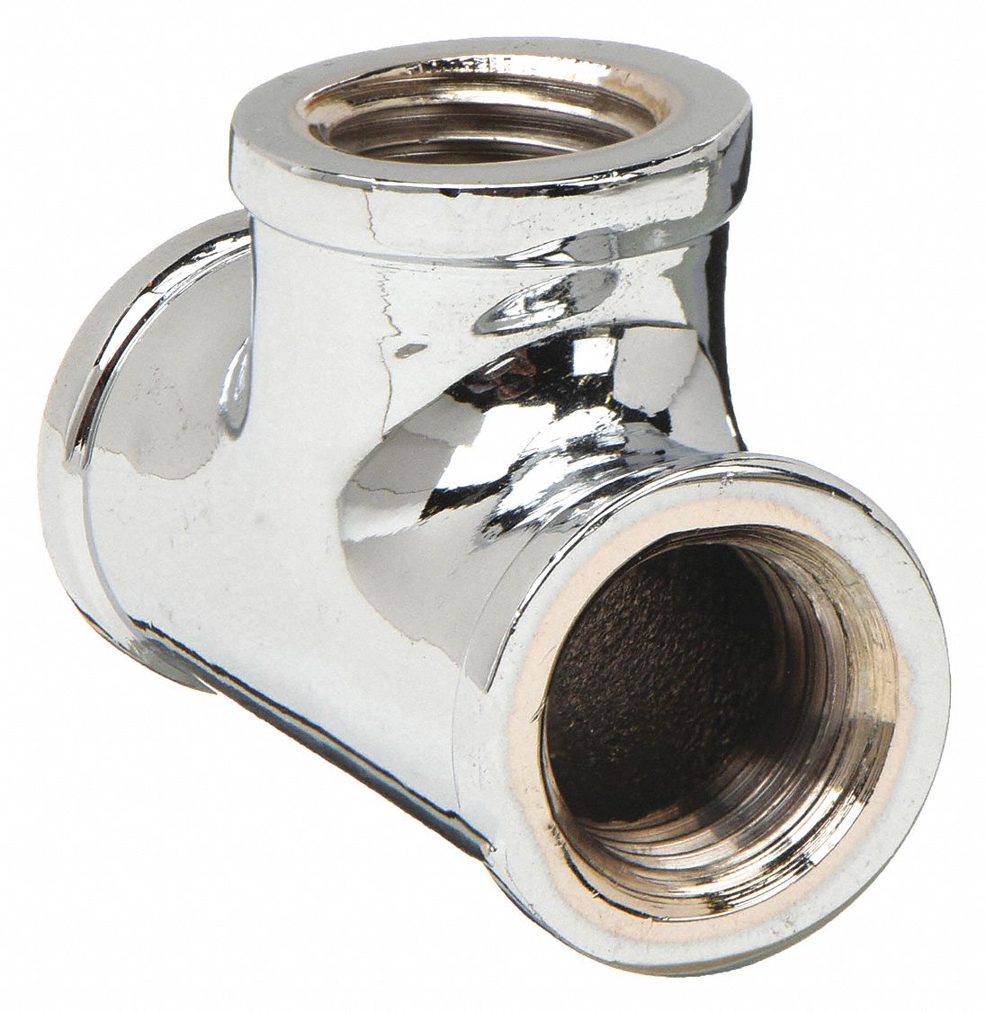 Chrome-Plated Brass, 1/8 in x 1/8 in x 1/8 in Fitting Pipe Size, Tee - 2UED6|81101-02 - Grainger