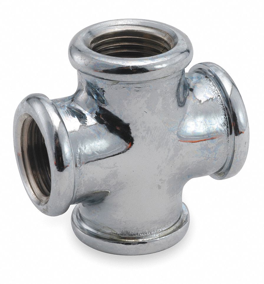 Chrome-Plated Brass, 3/4 in x 3/4 in x 3/4 in x 3/4 in Fitting Pipe ...