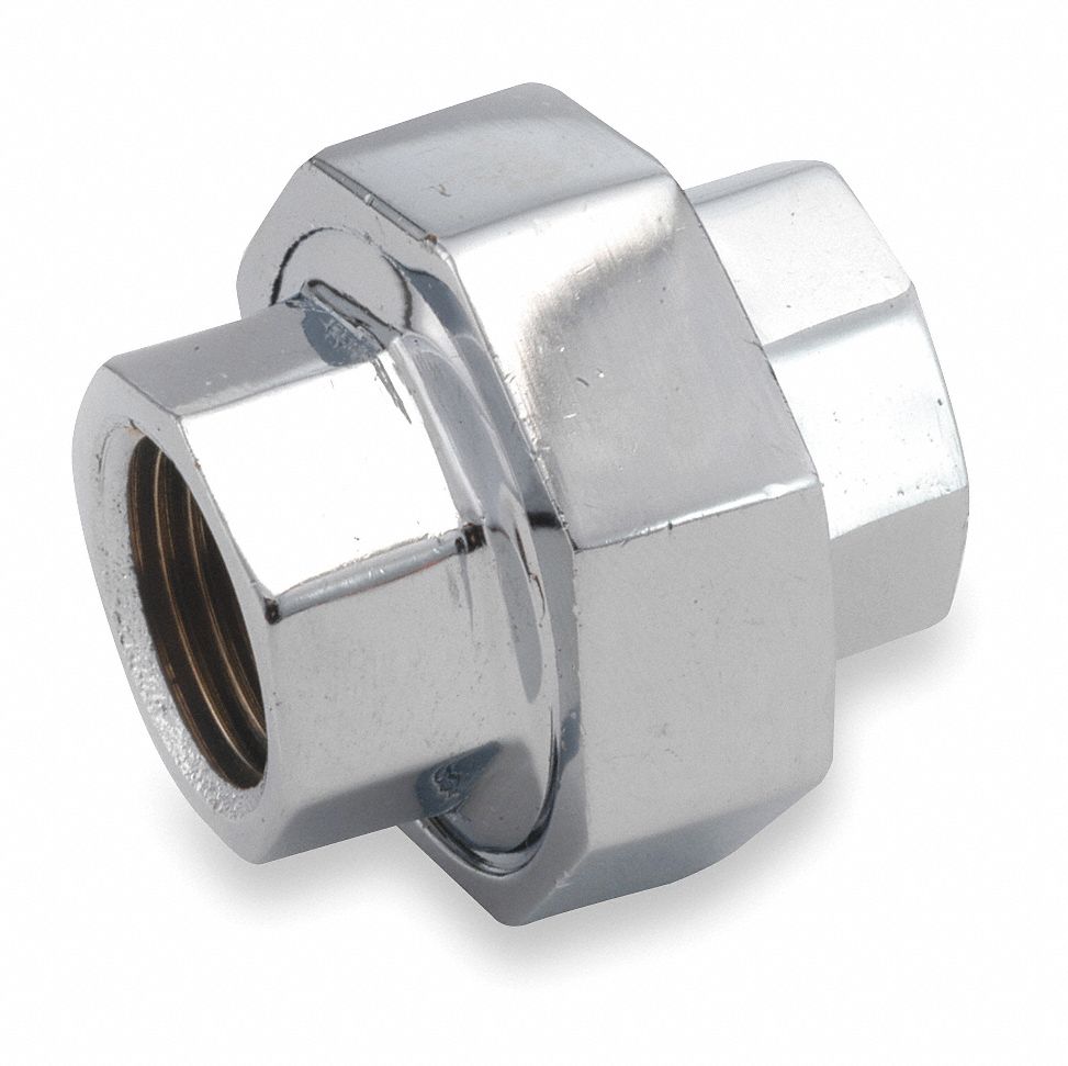 Chrome-Plated Brass, 3/4 in x 3/4 in Fitting Pipe Size, Union - 2UEF8 ...