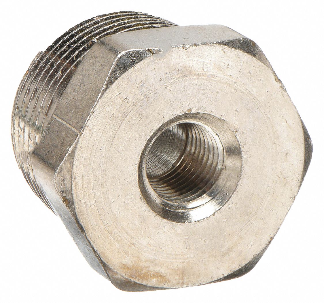 GRAINGER APPROVED Chrome Plated Brass Hex Bushing, FNPT x MNPT, 1/4 in ... GRAINGER APPROVED Chrome Plated Brass Hex Bushing, FNPT x MNPT, 1/4 in ...