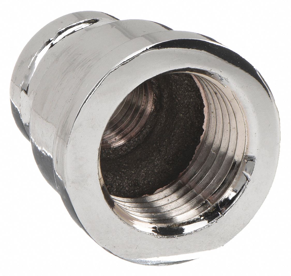 Chrome-Plated Brass, 1 in x 3/4 in Fitting Pipe Size, Reducing Coupling ...