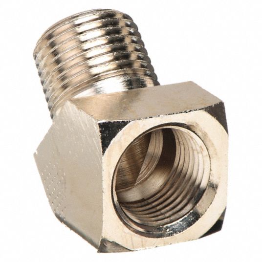 Chrome Plated Brass Street Elbow, 45°, FNPT x MNPT, 1 in Pipe Size, 1 EA - Grainger