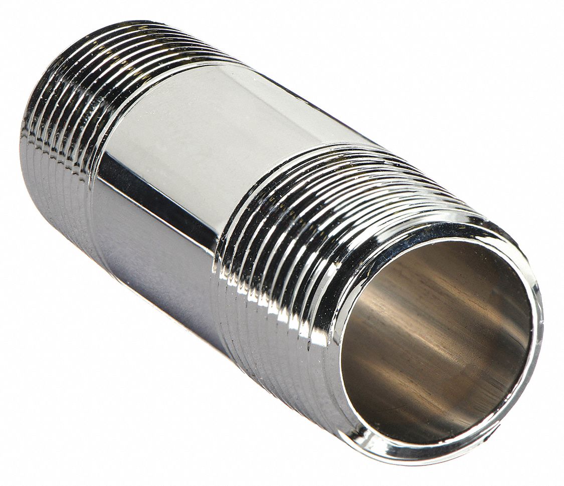 APPROVED VENDOR Niple para Tubería 1/4" Latón Cromado, 1.5" Longitud ...