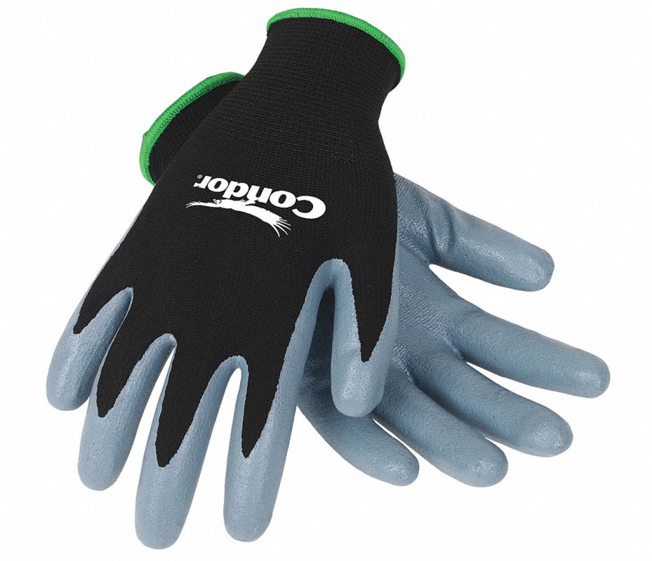 CONDOR Guante Recubierto, Negro/Gris - 2UUF3 | 2UUF3 - Grainger México