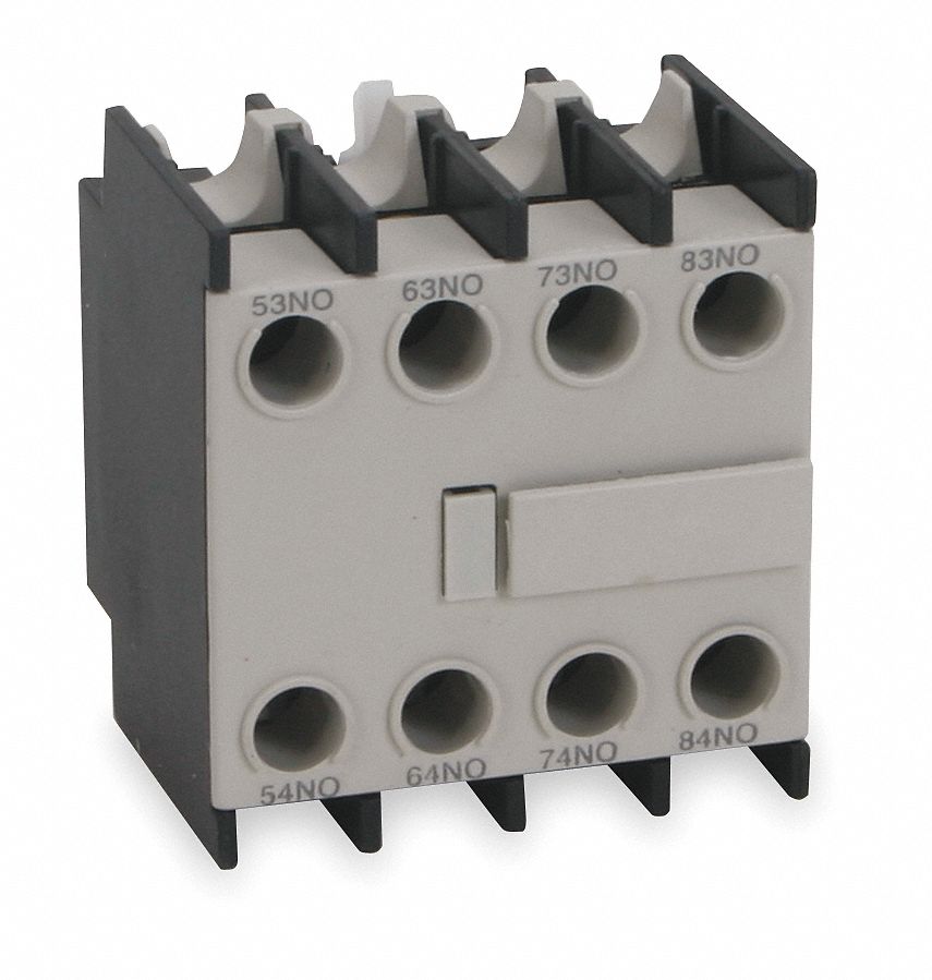 IEC Auxiliary Contact Block, 3/1.5 Amps, Front Mounting - Grainger