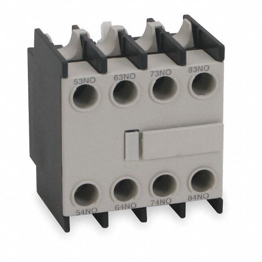IEC Auxiliary Contact Block, 3/1.5 Amps, Front Mounting - Grainger