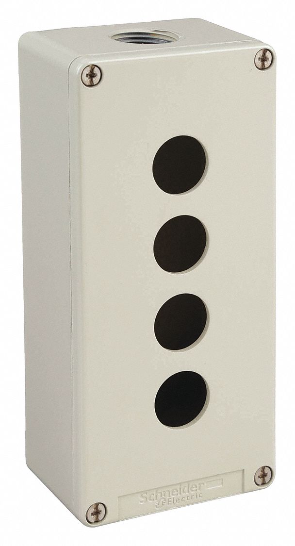 SCHNEIDER ELECTRIC, 22mm, 4 Holes, Push Button Enclosure - 2UYY7 ...