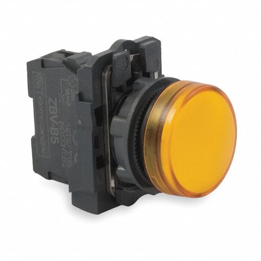 SCHNEIDER ELECTRIC, 22 mm Panel Mounting Size, Orange, Pilot Light ...