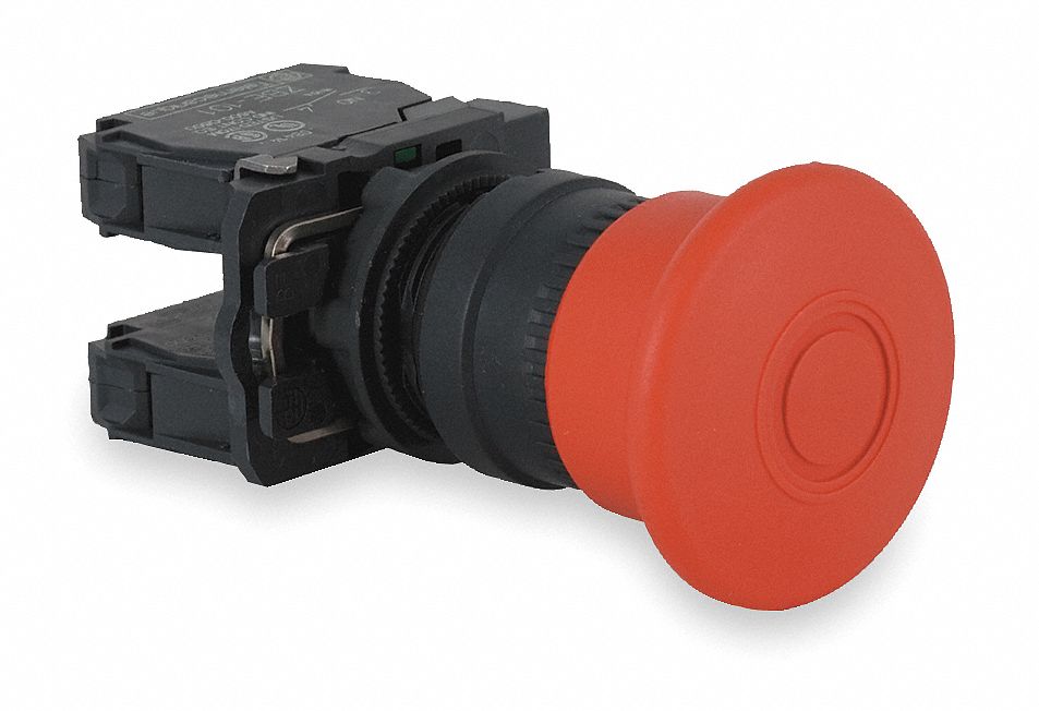SCHNEIDER ELECTRIC E-Stop Push Button,22mm,1NO/1NC,Red - 2UZD4|XB5AT845 ...