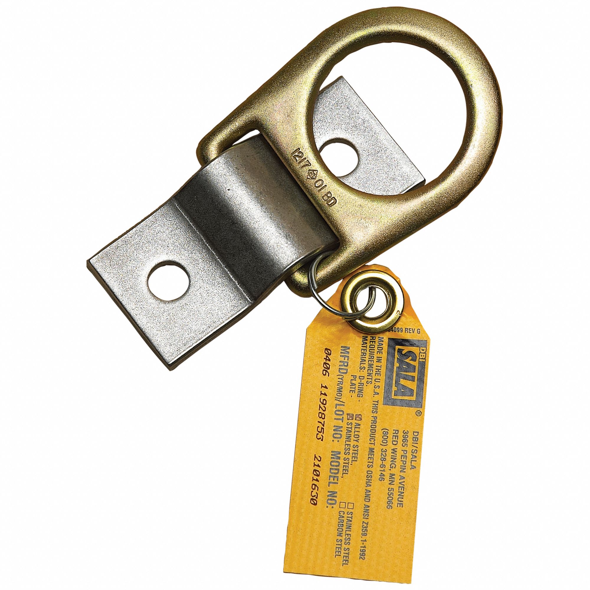 3M DBI-SALA, Swivel D-Ring, Sliding Beam Clamp, D-Ring Anchor - 2UZE5 ...