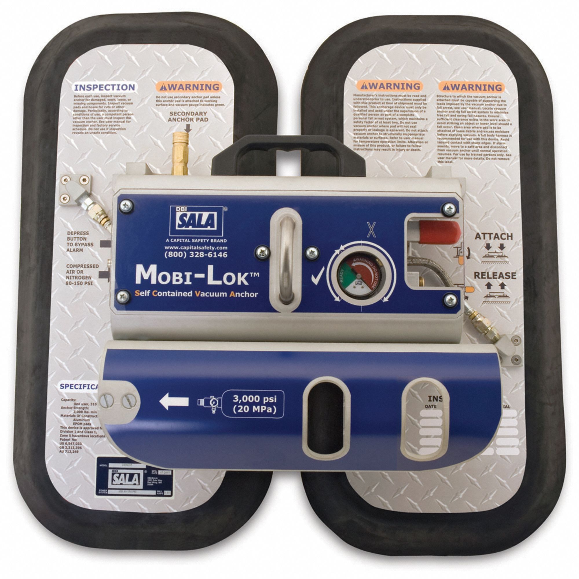 3M DBI-SALA, 1 Workers Per System, 310 lb Wt Capacity, Vacuum Anchor ...