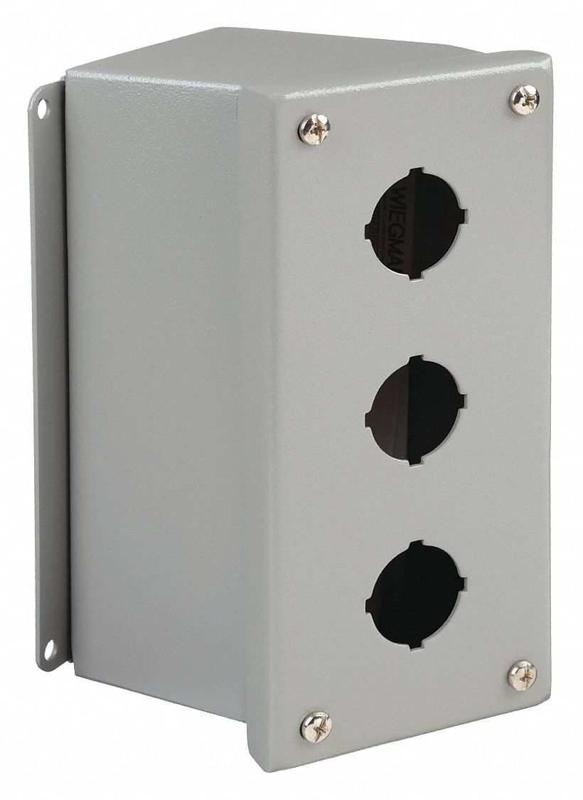 WIEGMANN, 30mm, 3 Holes, Push Button Enclosure - 2VB56|WPBA3 - Grainger
