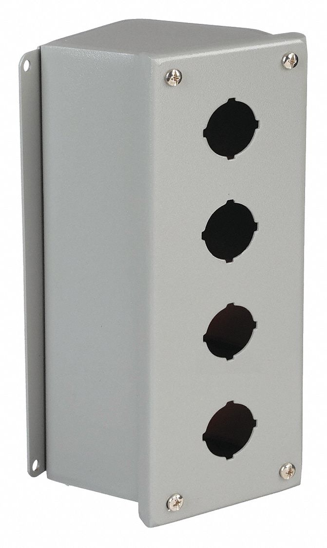 WIEGMANN, 30mm, 4 Holes, Push Button Enclosure - 2VB57|WPBA4 - Grainger