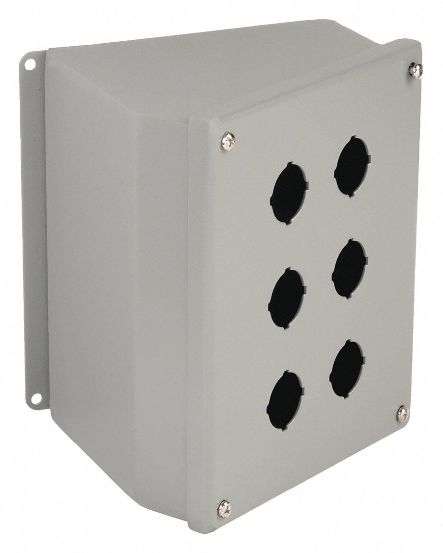 WIEGMANN, 30mm, 6 Holes, Push Button Enclosure - 2VB58|WPBA6 - Grainger