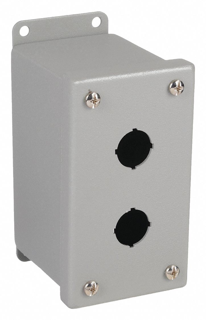 WIEGMANN, 22mm, 2 Holes, Push Button Enclosure - 2VB60|PBGX2 - Grainger