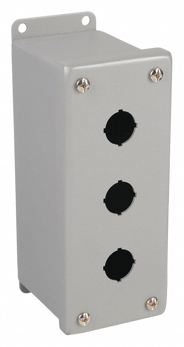 WIEGMANN, 22mm, 3 Holes, Push Button Enclosure - 2VB61|PBGX3 - Grainger