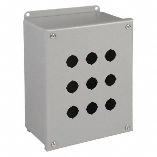WIEGMANN, 22mm, 9 Holes, Push Button Enclosure - 2VB64|PBGX9 - Grainger