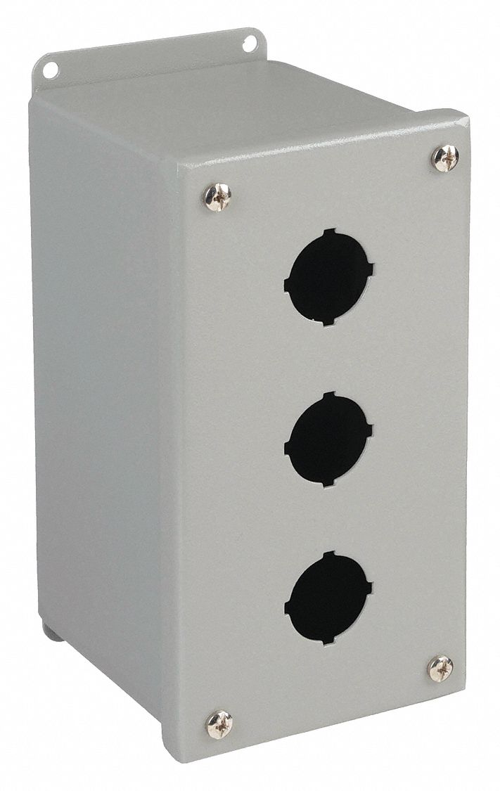 WIEGMANN, 30mm, 3 Holes, Push Button Enclosure - 2VB67|PBXD3 - Grainger