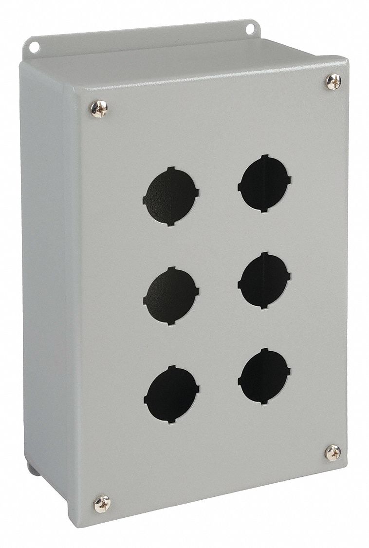 WIEGMANN, 30mm, 6 Holes, Push Button Enclosure - 2VB69|PBXD6 - Grainger