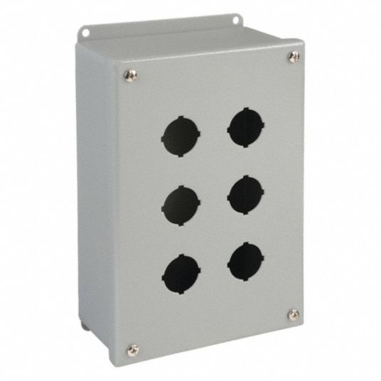 WIEGMANN, 30mm, 6 Holes, Push Button Enclosure - 2VB69|PBXD6 - Grainger