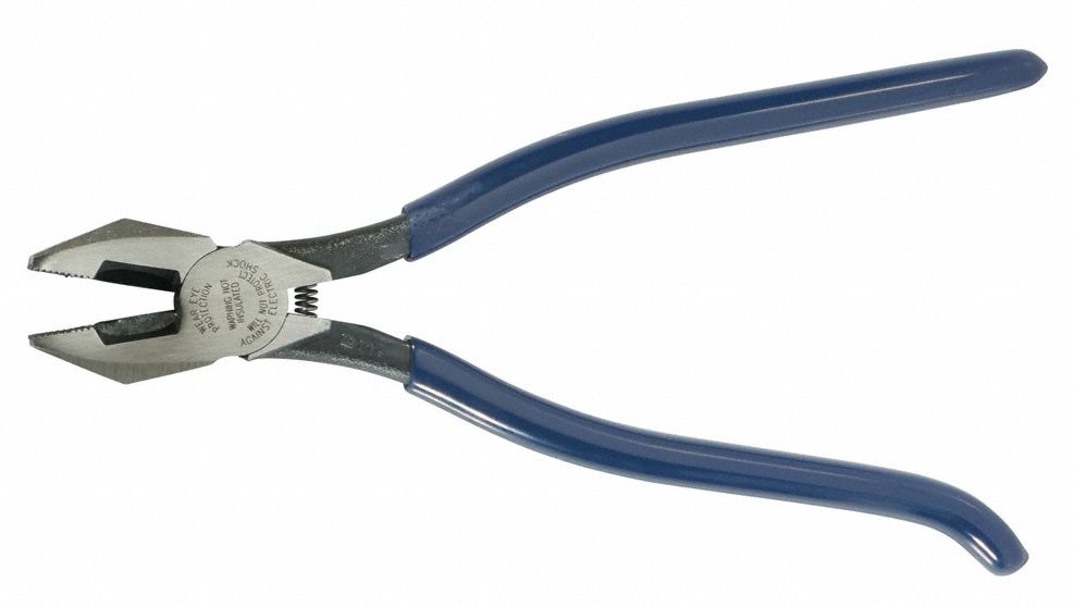 KLEIN TOOLS Iron Workers Plier: Flat, 9 1/4 in Overall Lg, 1 1/4 in Jaw ...