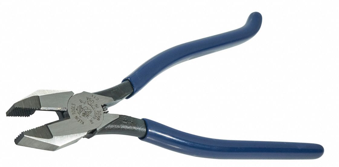 KLEIN TOOLS Iron Workers Plier: Flat, 9 1/4 in Overall Lg, 1 1/4 in Jaw ...