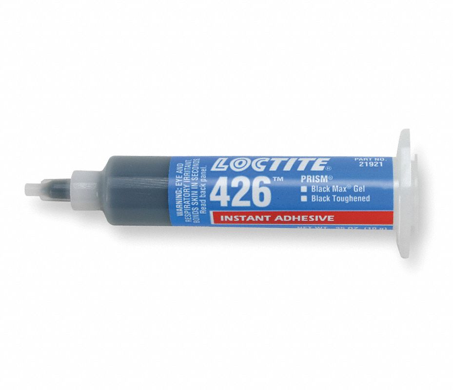 LOCTITE Adhesivo Instantáneo, Negro, 0.35 oz. liq., Jeringa, Humedad ...