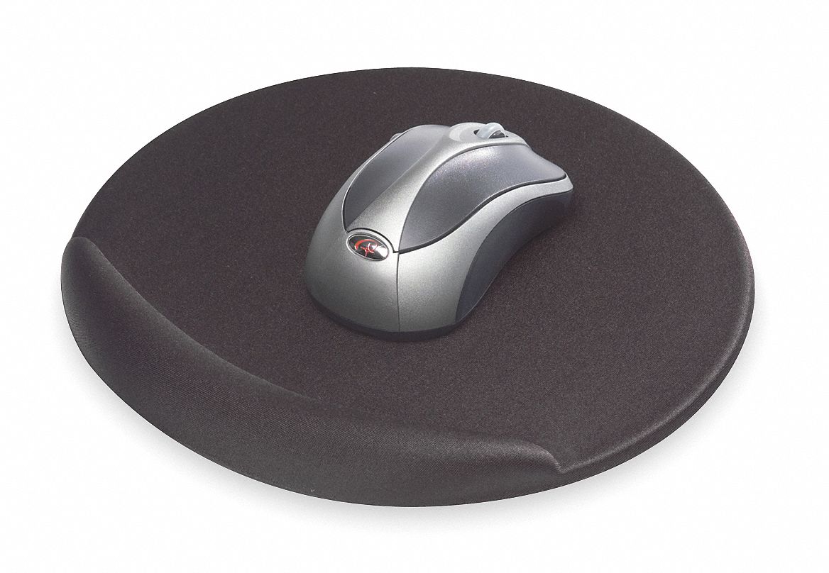 Mouse Pad,Black,Oval - Grainger