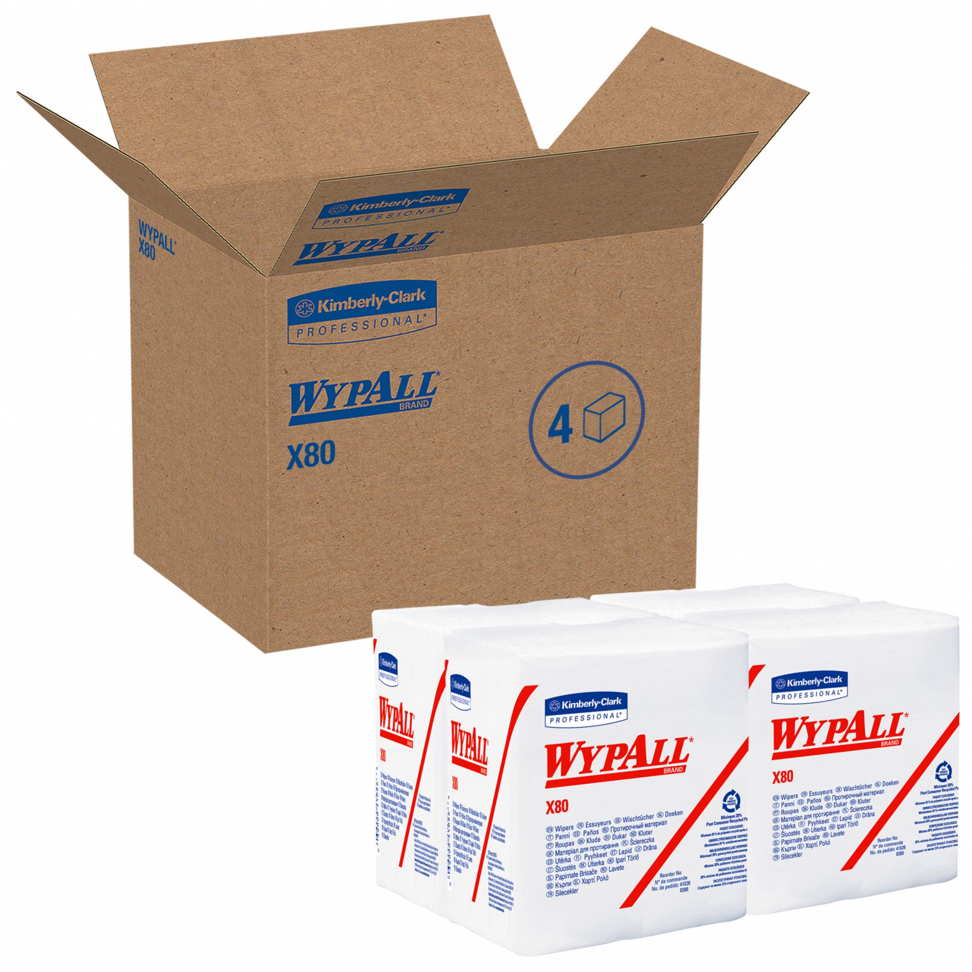 WYPALL Dry Wipe: 1/4 Fold, Super Heavy Absorbency, Excellent Wet ...