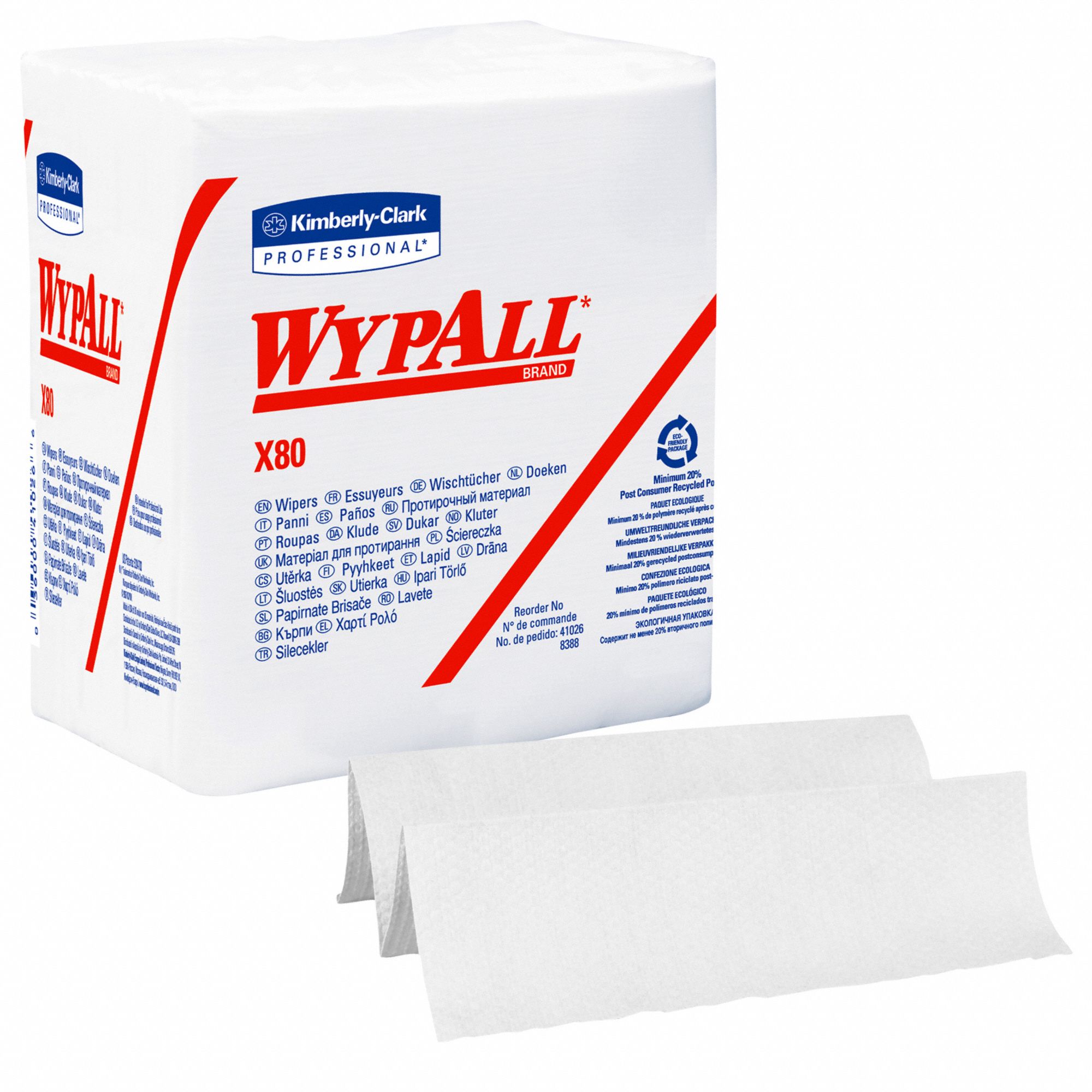 WYPALL Dry Wipe: 1/4 Fold, Super Heavy Absorbency, Excellent Wet ...