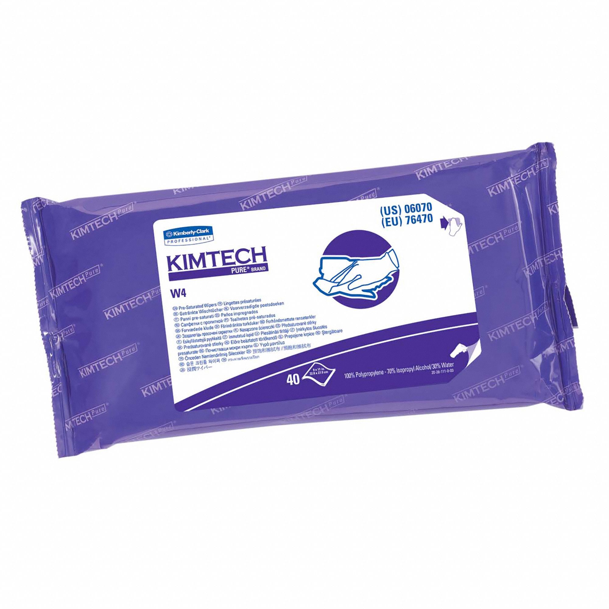 Kimberly-Clark Kimtech 06070 Kimtech Clean Room Wet Wipes: Soft Pack ...