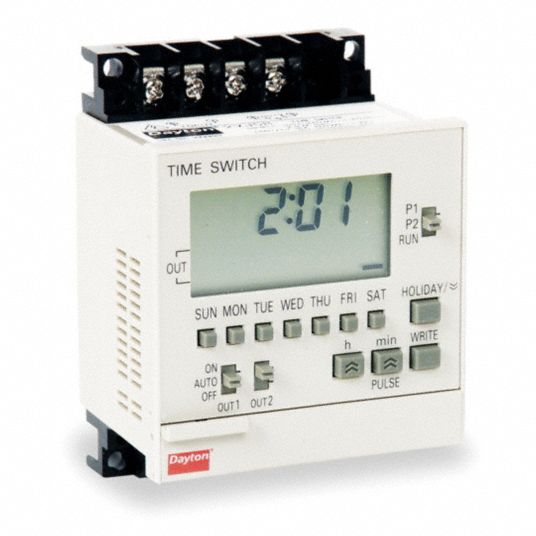 DAYTON, 7 day, 100-240V AC, Electronic Timer - 2VJ58|2VJ58 - Grainger