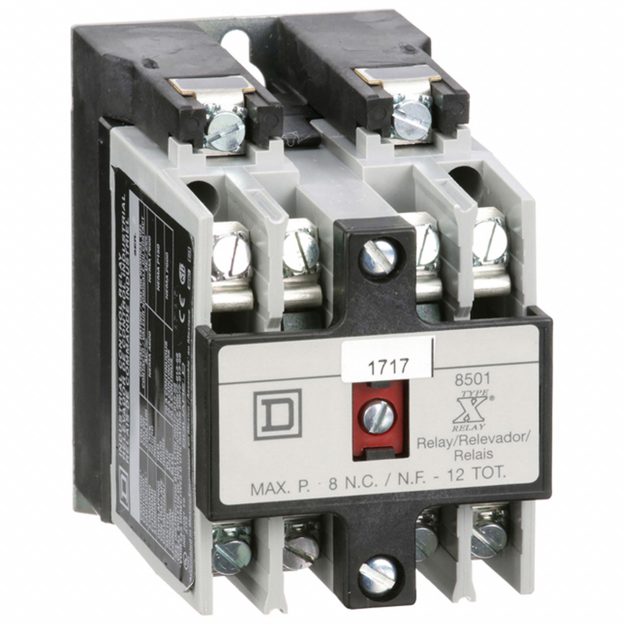 SQUARE D, Surface Relay Mounting, 240V AC Coil Volt, NEMA Control Relay ...