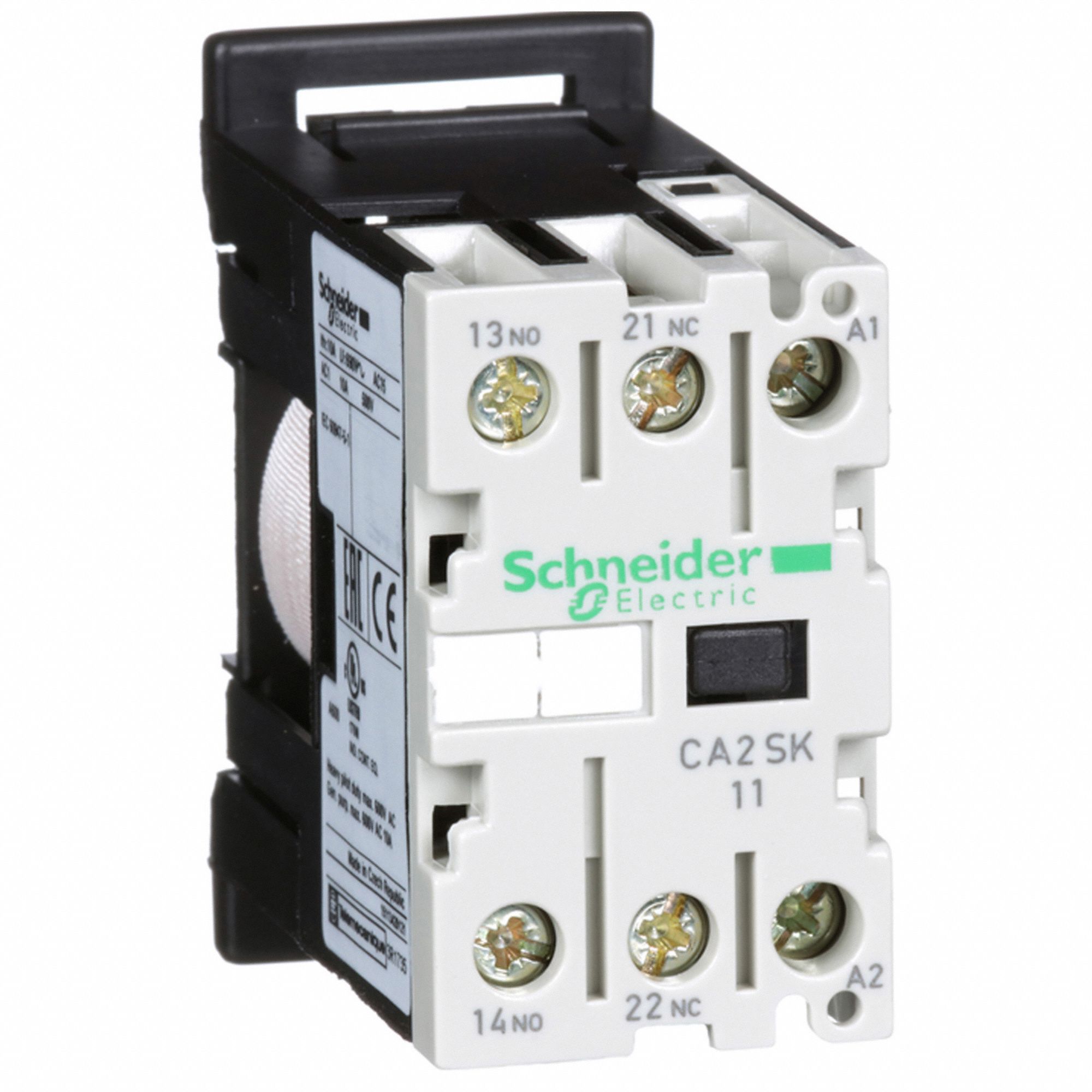 SCHNEIDER, DIN-Rail Relay Mounting, 24V AC Coil Volt, IEC Control Relay ...
