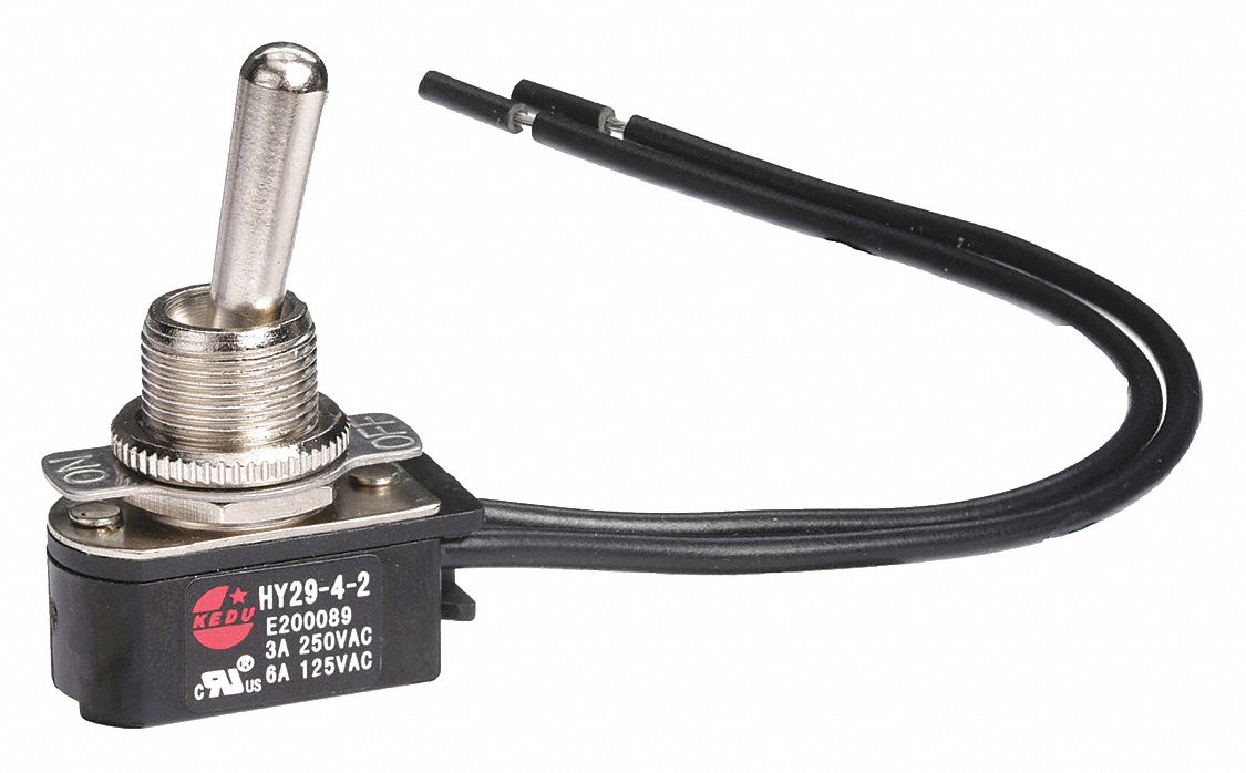 POWER FIRST, SPST, Wire Leads Connection, Toggle Switch - 2VLN4|2VLN4 ...