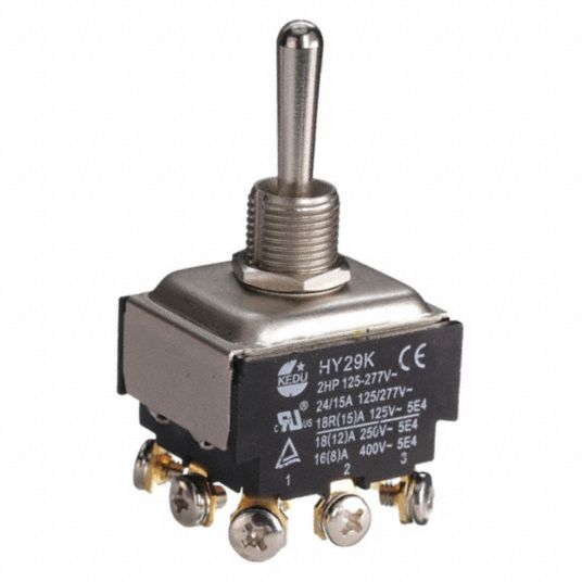 POWER FIRST, 3PDT, Screw Terminals Connection, Toggle Switch - 2VLP3 ...