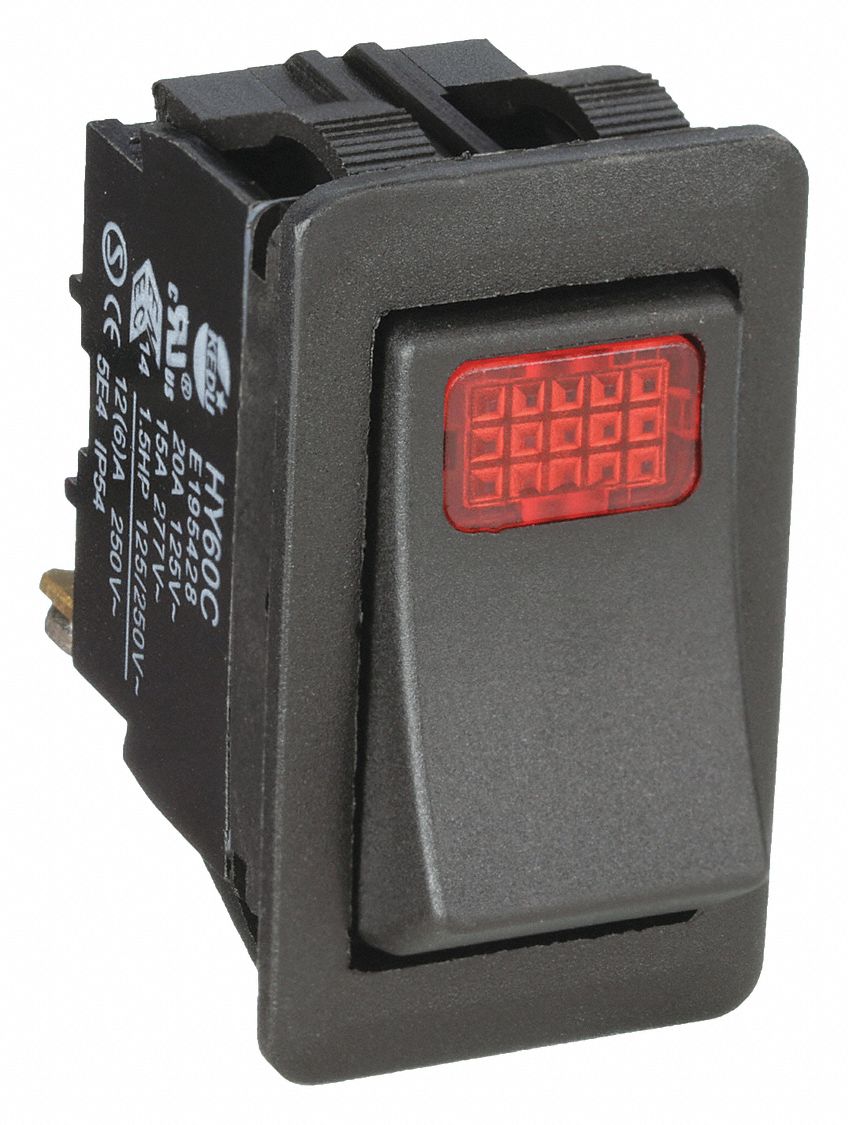POWER FIRST, SPST, On/Off, Lighted Rocker Switch - 2VLR7|2VLR7 - Grainger