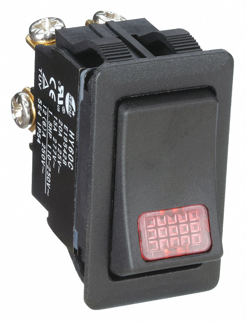 POWER FIRST, SPST, On/Off, Lighted Rocker Switch - 2VLT5|2VLT5 - Grainger