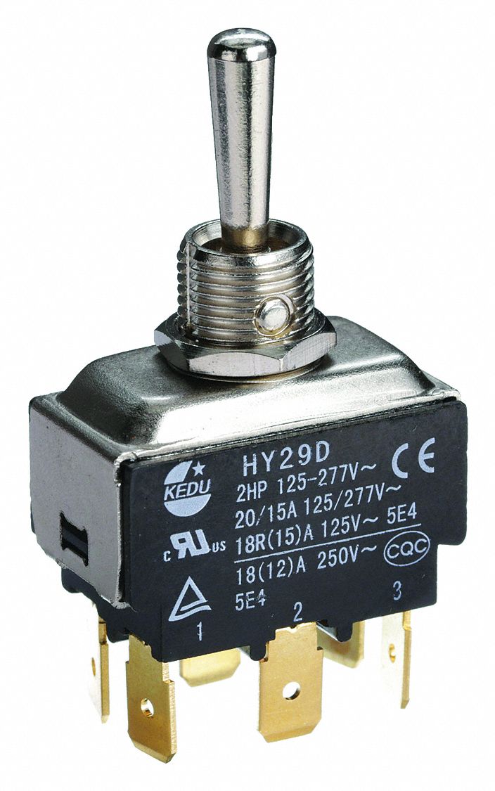 POWER FIRST, 6 Connections, DPDT, Toggle Switch - 2VLU3|2VLU3 - Grainger