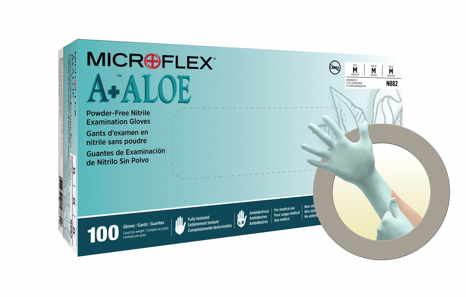 MICROFLEX Disposable Gloves: Gen Purpose/Medical-Grade, L ( 9 ), 5 mil ...