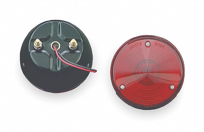 Round Combination Lamp, Red - Grainger