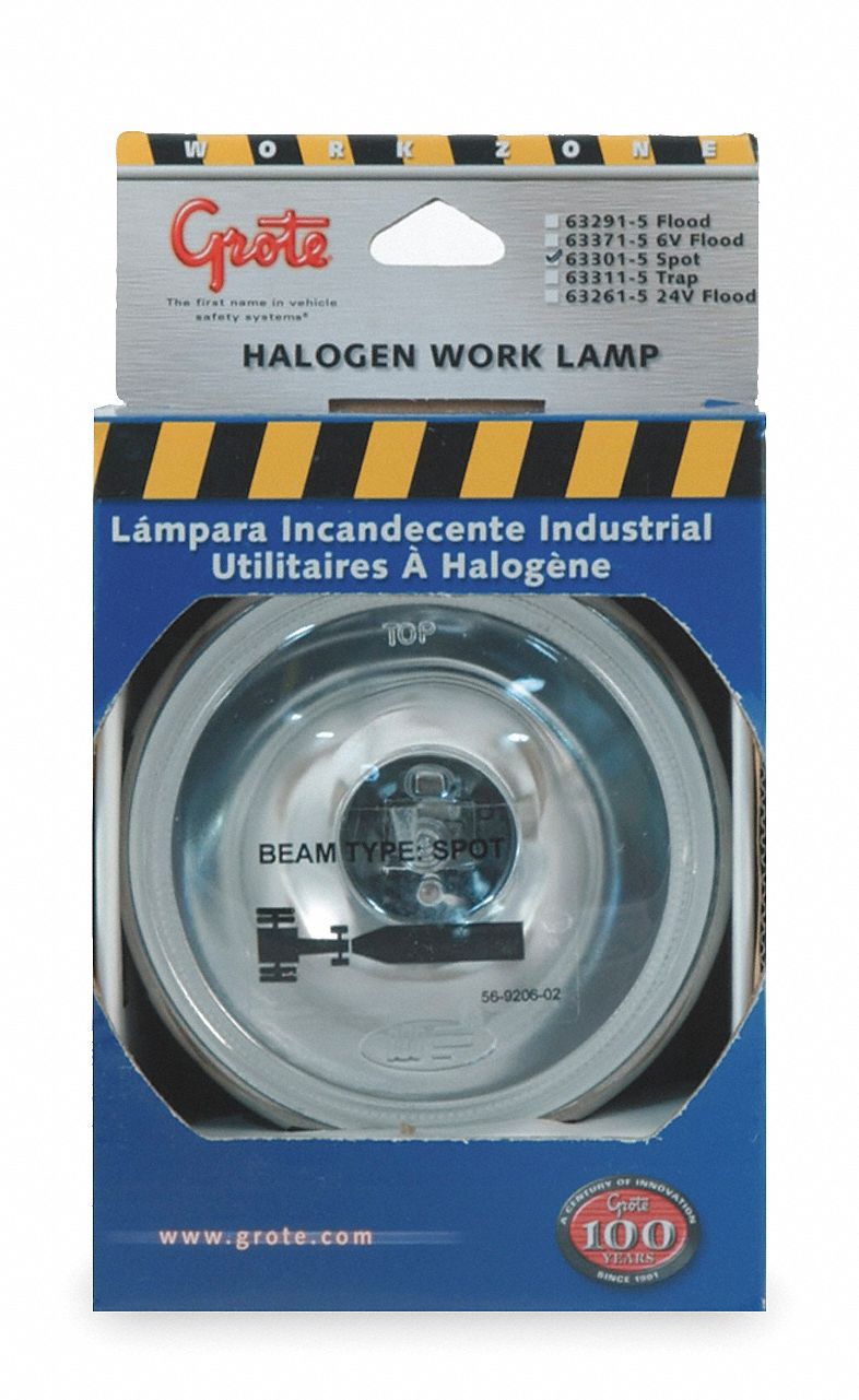 GROTE Work Light, , Round, Halogen, 5-1/4" H - 2VPF8|63301-5 - Grainger
