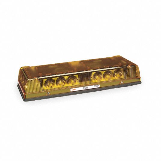 GROTE Amber Low Profile Mini Light Bar, LED Lamp Type, Permanent ...