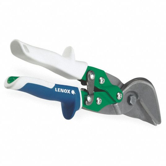 LENOX Offset Snip: Right, 9 1/2 in Overall Lg, 1 1/4 in Cutting Lg ...