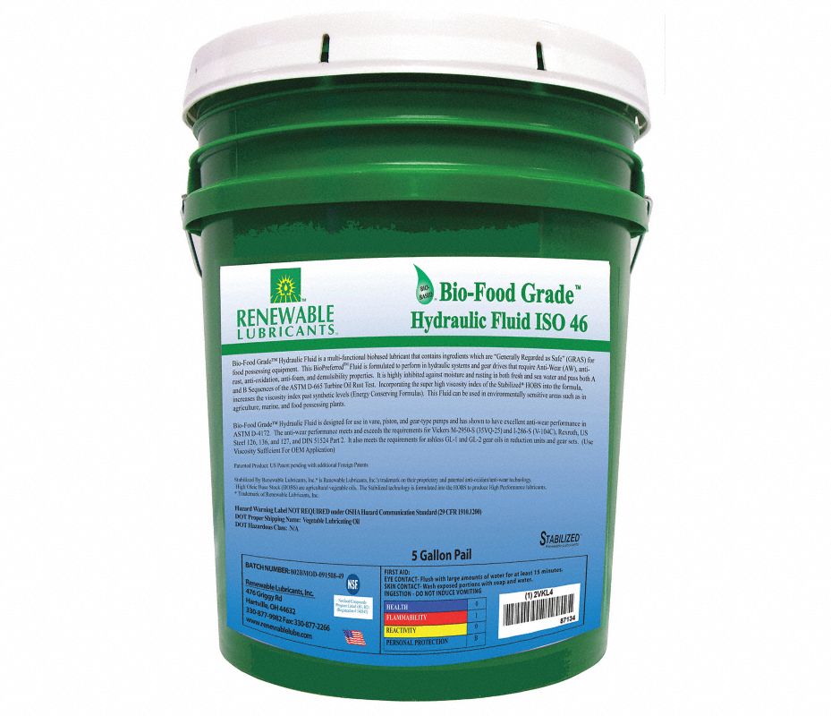 RENEWABLE LUBRICANTS 46 Cubeta - 2VXL4 | 87134 - Grainger México