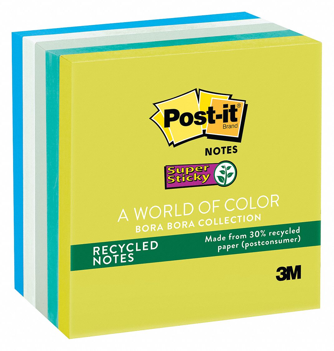 POST-IT, Assorted Bright, Super Sticky, Sticky Notes - 2VZD5|654-5SST ...