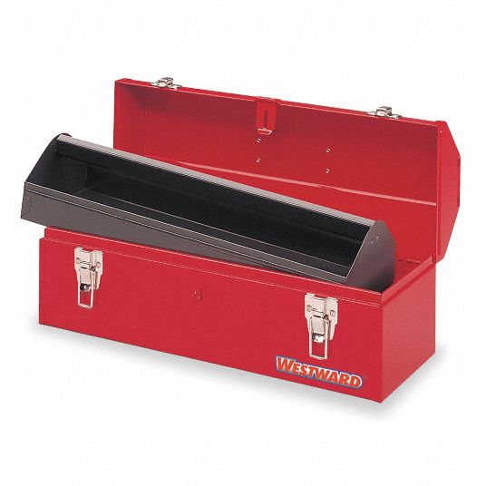 Polypropylene, Steel, Portable Tool Box, 20 in Overall Width, 7 in ...