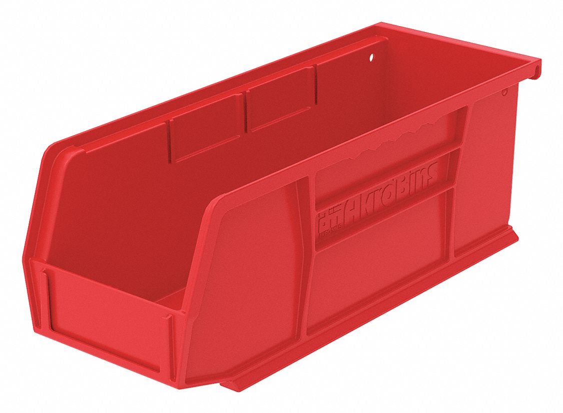 AKRO-MILS 30220RED Hang and Stack Bin,Red,Plastic,3 in PK 9 32903022025 ...